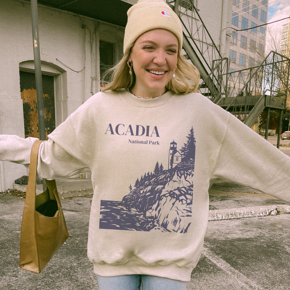 Acadia National Park Lighthouse Sweatshirt - Cozy & Classic – The ...